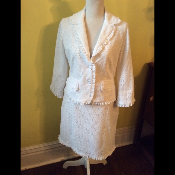 Willi Smith | Jackets & Coats | Willi Smith Pretty White Eyelet Ruffled ...